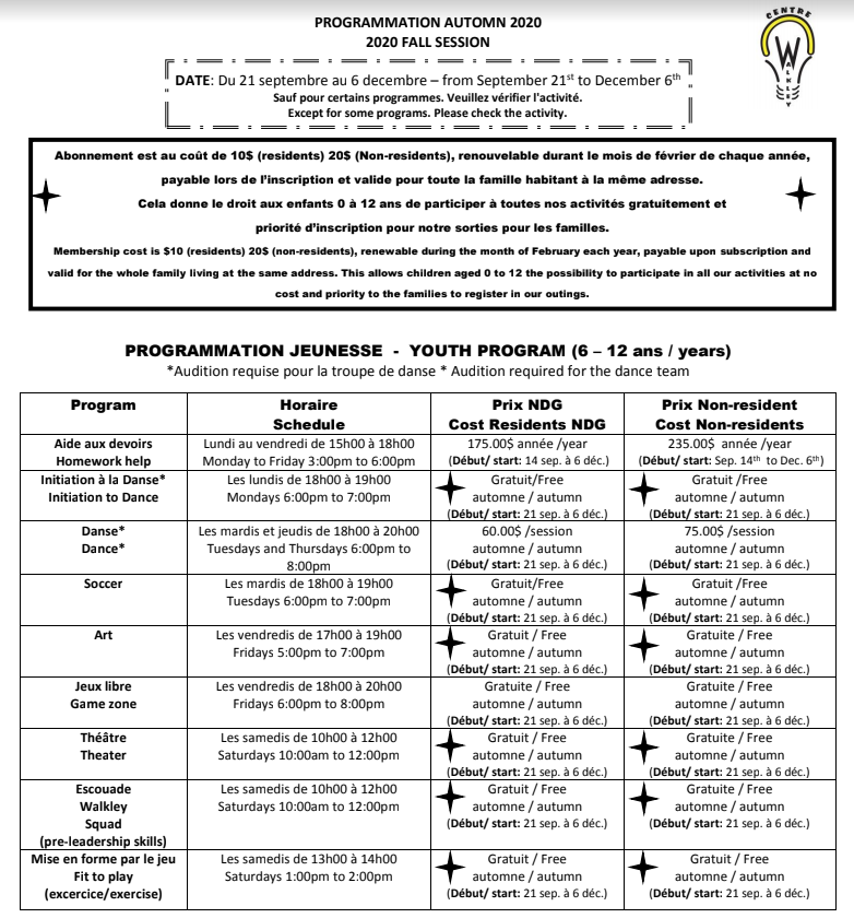 Centre Walkley - Comité Jeunesse NDG